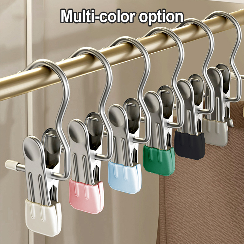 10Pcs Clip Hanger Anti-Rust Clip Space-Saving Hanger Clothespin Hat ...