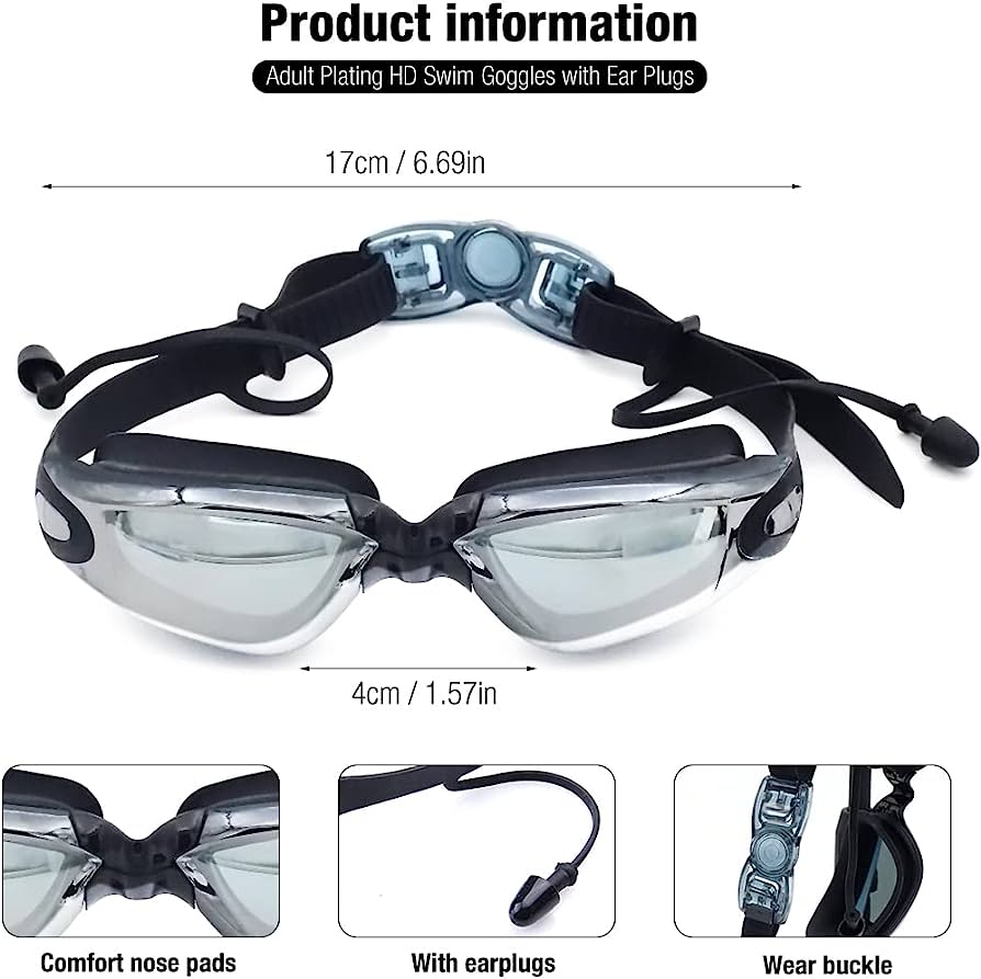 Swimming Goggles for Men Women Adult Diving Swim Googles Anti Fog Eye ...