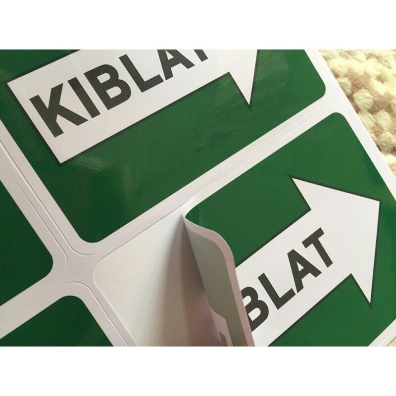 Arah Kiblat Sticker Pelekat Kiblat Sign Penunjuk Tanda Kiblat Islamic ...