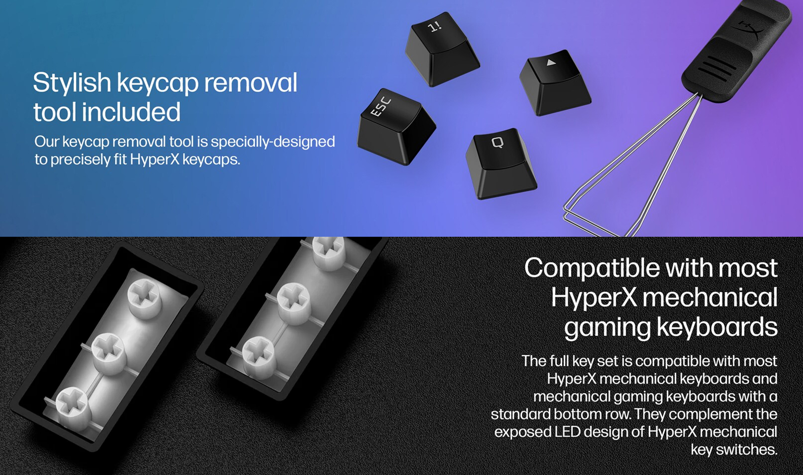 HYPERX FULL KEY SET KEYCAPS - PBT (BLACK / WHITE / PINK) | Shopee Singapore