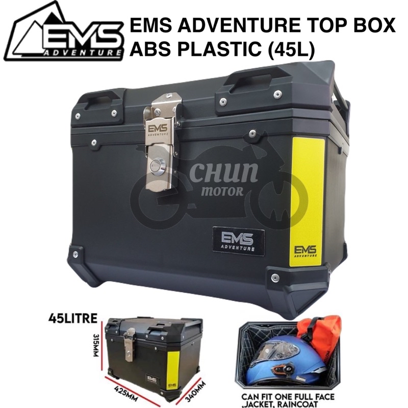 EMS Adventure Top Box 28L 35L 45L / Box Besar Motorcycle EMS BOX ABS ...