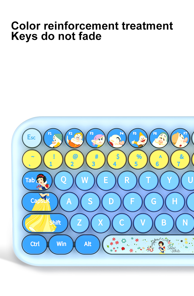 MOFII Disney Snow White Wireless Keyboard Mouse Set PC Laptop Office ...