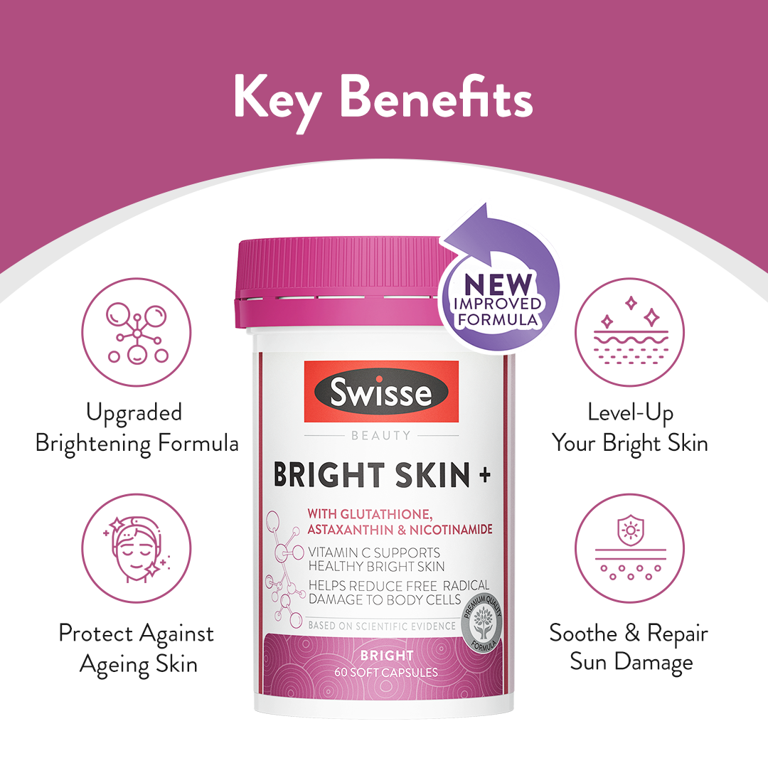 Swisse Beauty Bright Skin+ 60 Soft Capsules (EXP:01 2027) | Shopee ...