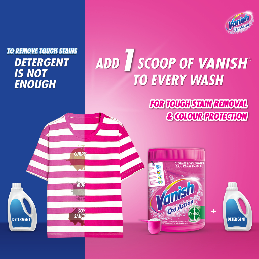 Vanish Fabric Stain Remover Powder Tub 900g | Shopee Singapore