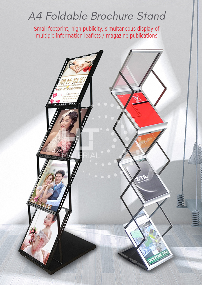 Foldable A4 Size Magazine Newspaper Leaflet Brochures Display Rack ...