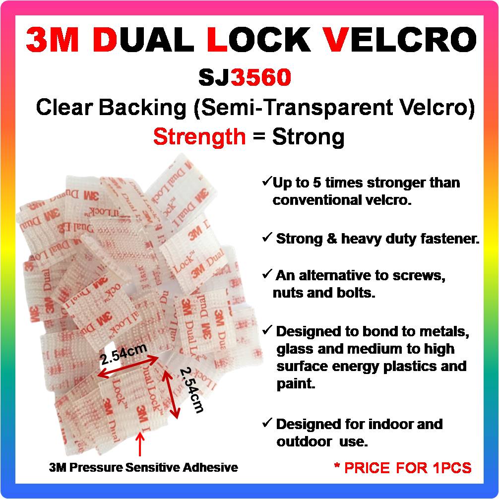 (Pre-Cut) 3M SJ3550 SJ3551 SJ3560 Dual Lock Heavy Duty Velcro Tape ...