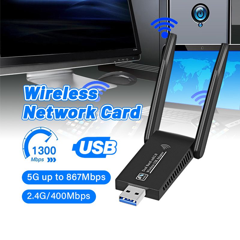 High Speed Wifi Adapter 1300Mbps Wifi Dongle Antenna Dual Band Wireless ...