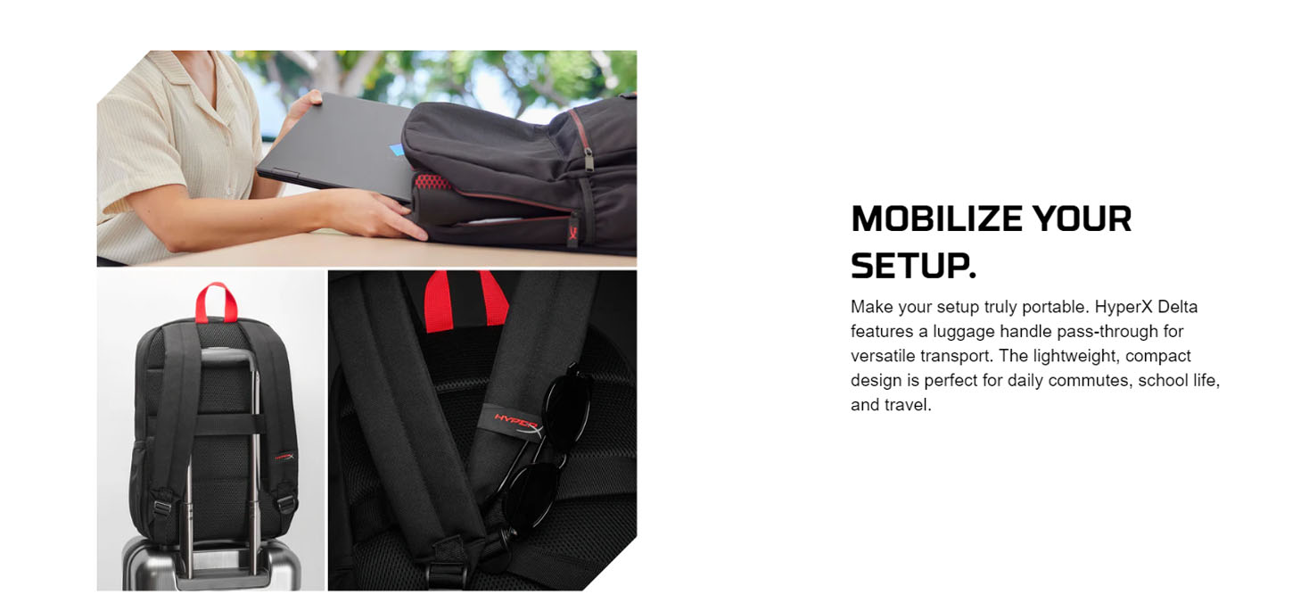 HYPERX DELTA GAMING 16" BACKPACK - BLACK (8C524AA) | Shopee Singapore