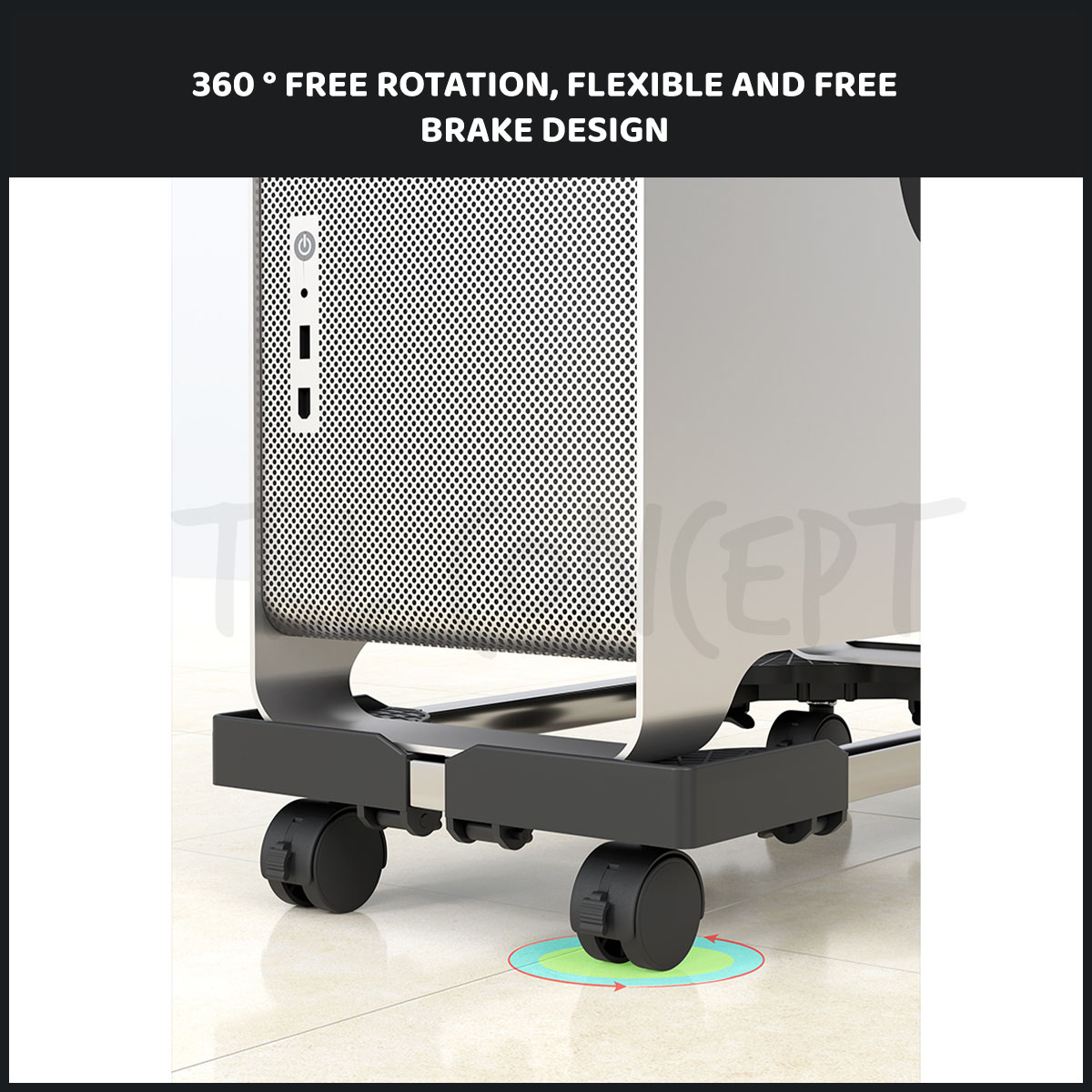 【TKL】Adjustable CPU Stand Wheel Roda 360 Rotating PC Tray Desktop Rack ...