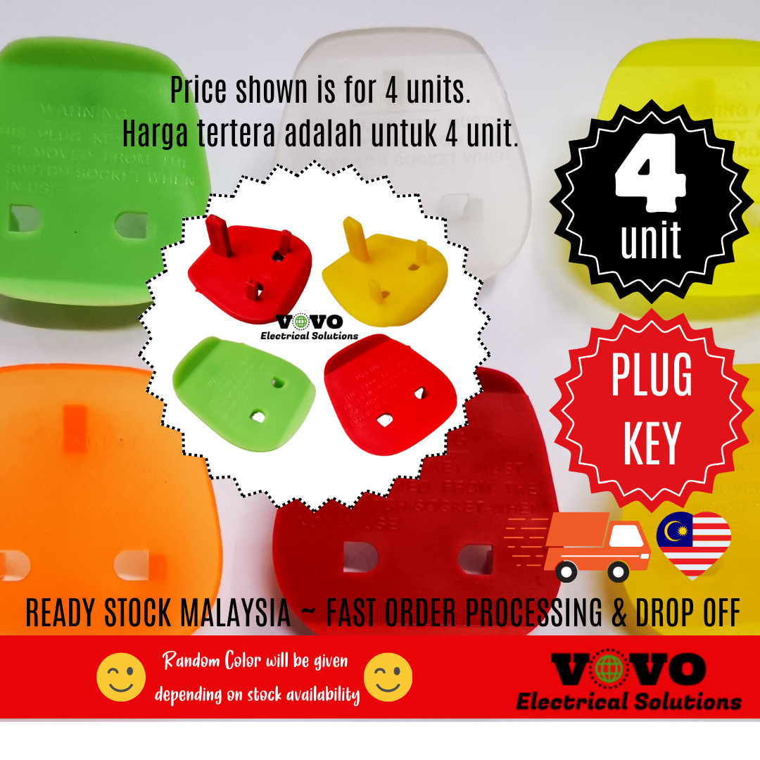 4 UNITS Plastic Safety Plug Key 2 Pin Converter / 2 Pin Plug Key switch ...