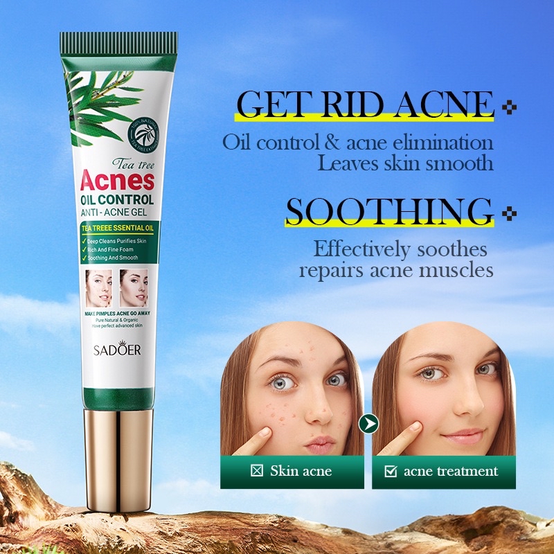 SADOER 【Tea Tree Acne Oil】 Control Face Gel Anti-Acne Hydrating Moi ...