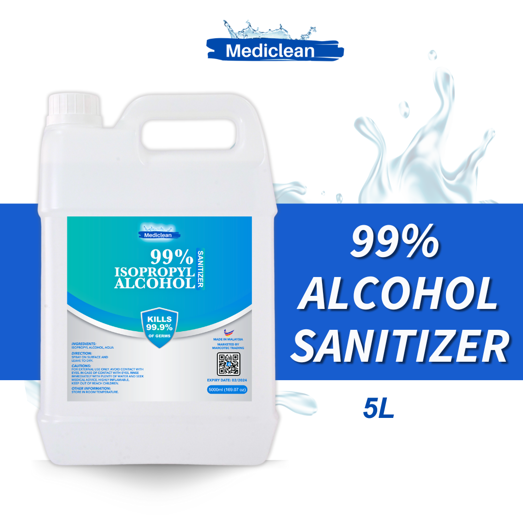 Mediclean IPA 75% / 99% Sanitizer 5000ml / 2000ml ( Liquid Type & Fragrance free) | Shopee Singapore