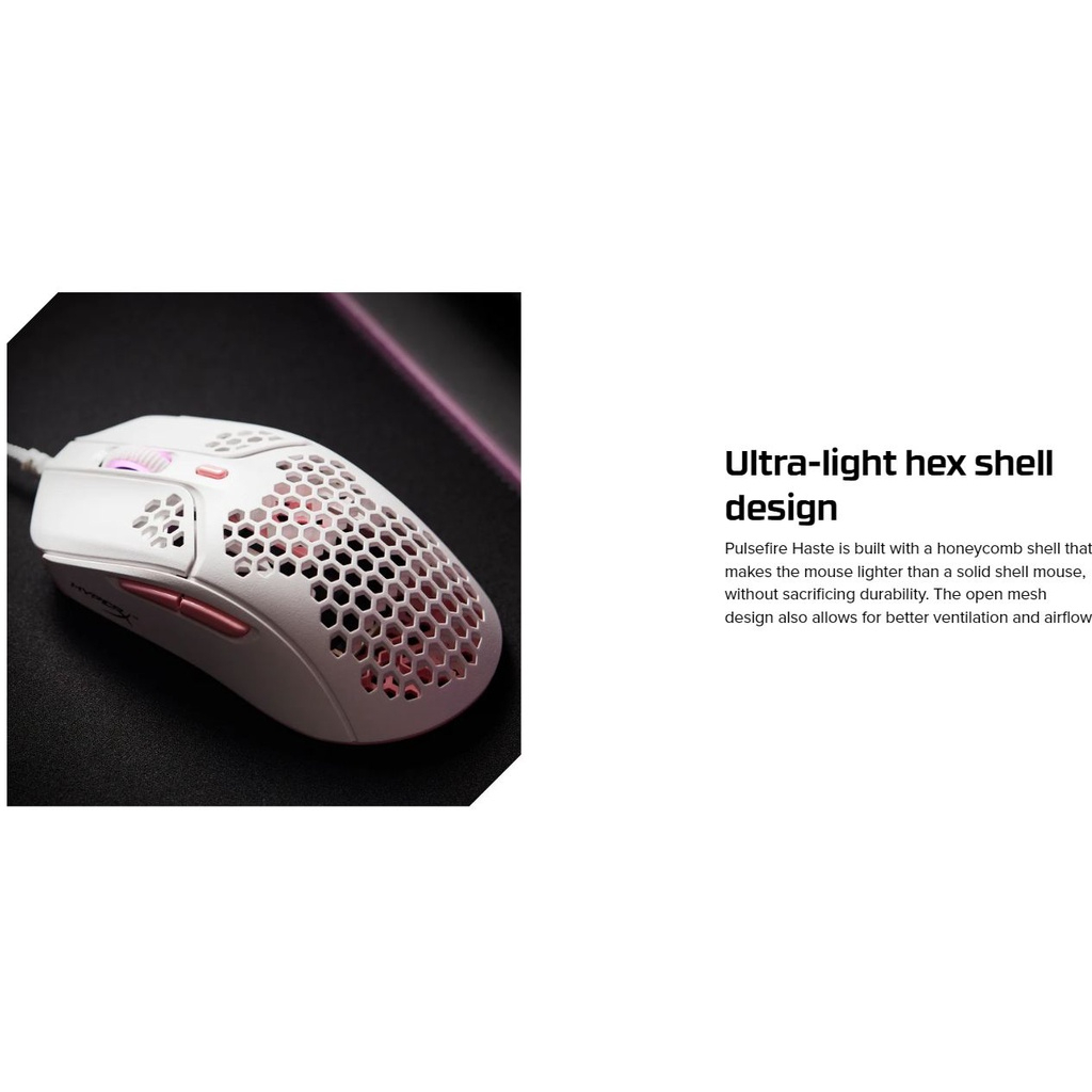 HyperX Pulsefire Haste - Gaming Mouse Wired Ultra-light Hex Shell ...
