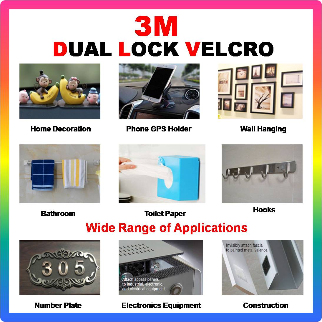 3M SJ3551 SJ3560 SJ4570 Dual Lock Heavy Duty Velcro Tape Adhesive ...