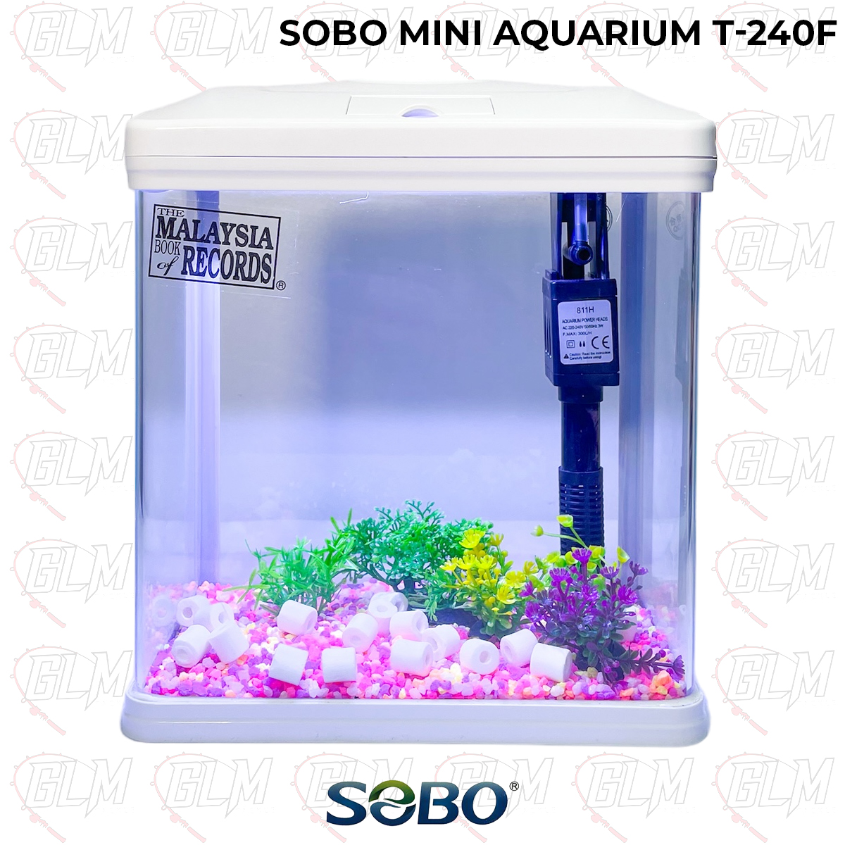 SOBO Mini Aquarium Set T-240F & AQUANICE Mini Aquarium Fish Tank Set Lengkap (Pump, Filter, Led ...