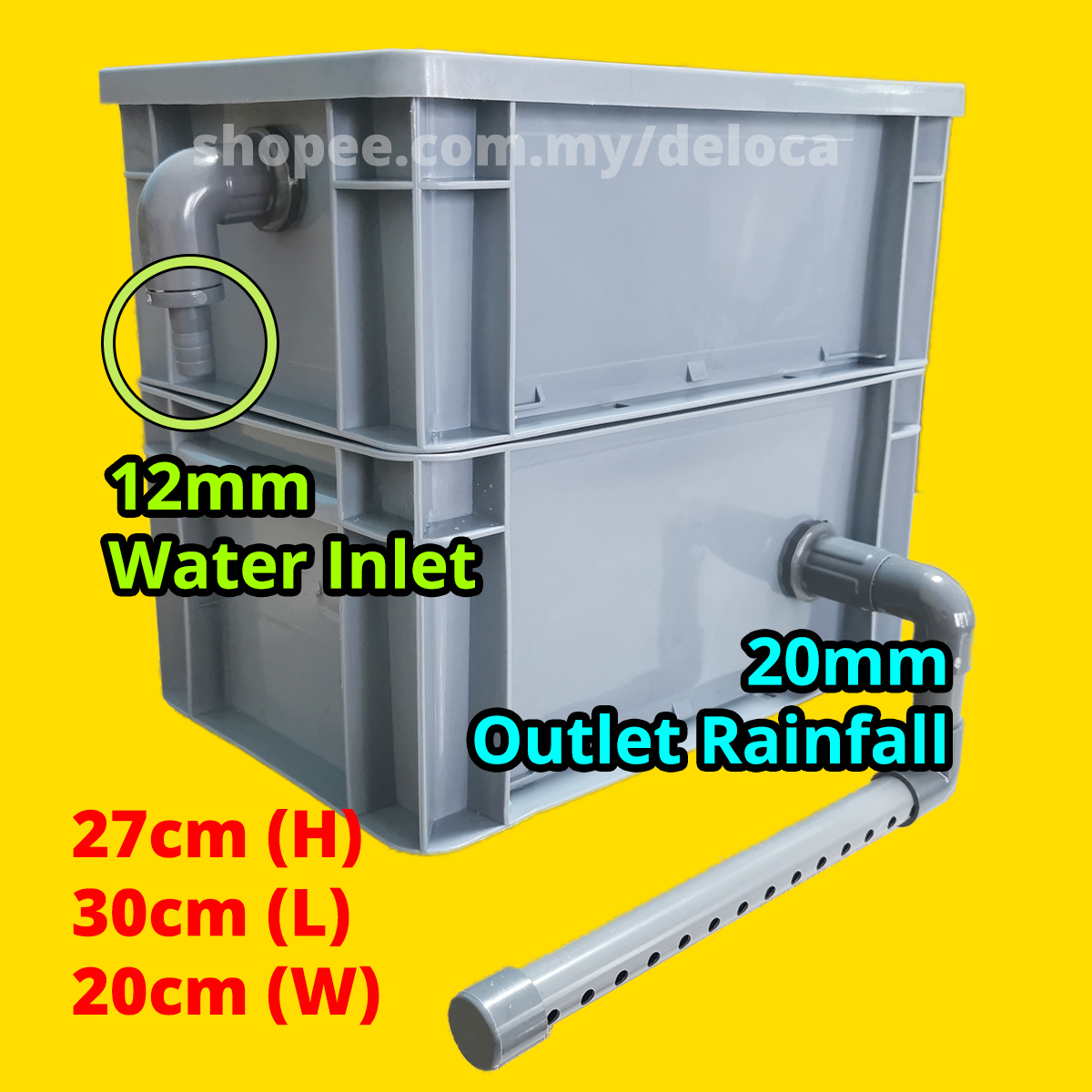 Aquarium Filter Box 2-Tier Indoor Outdoor Aquarium Rainfall Filter Box ...
