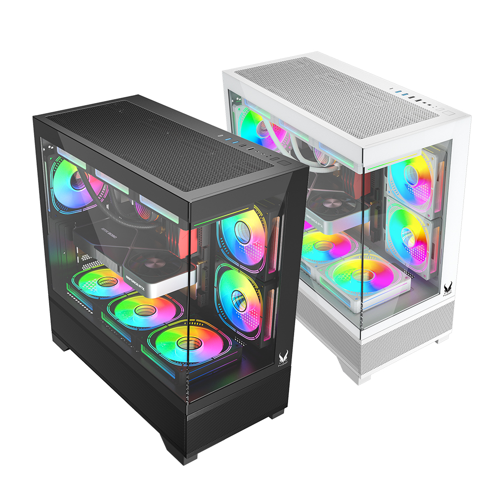 Invasion D-6000 Tempered Glass M-ATX Gaming Case - Black/White | Shopee ...