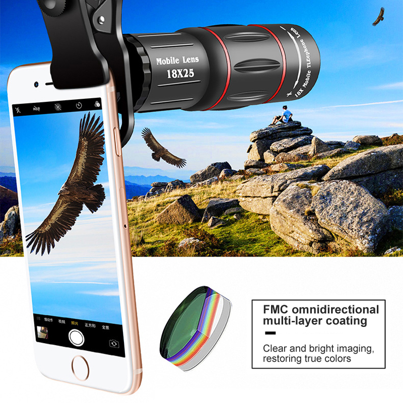 APEXEL Phone Camera Lens 18x25 Outdoors Zoom Lens For Android Phone ...