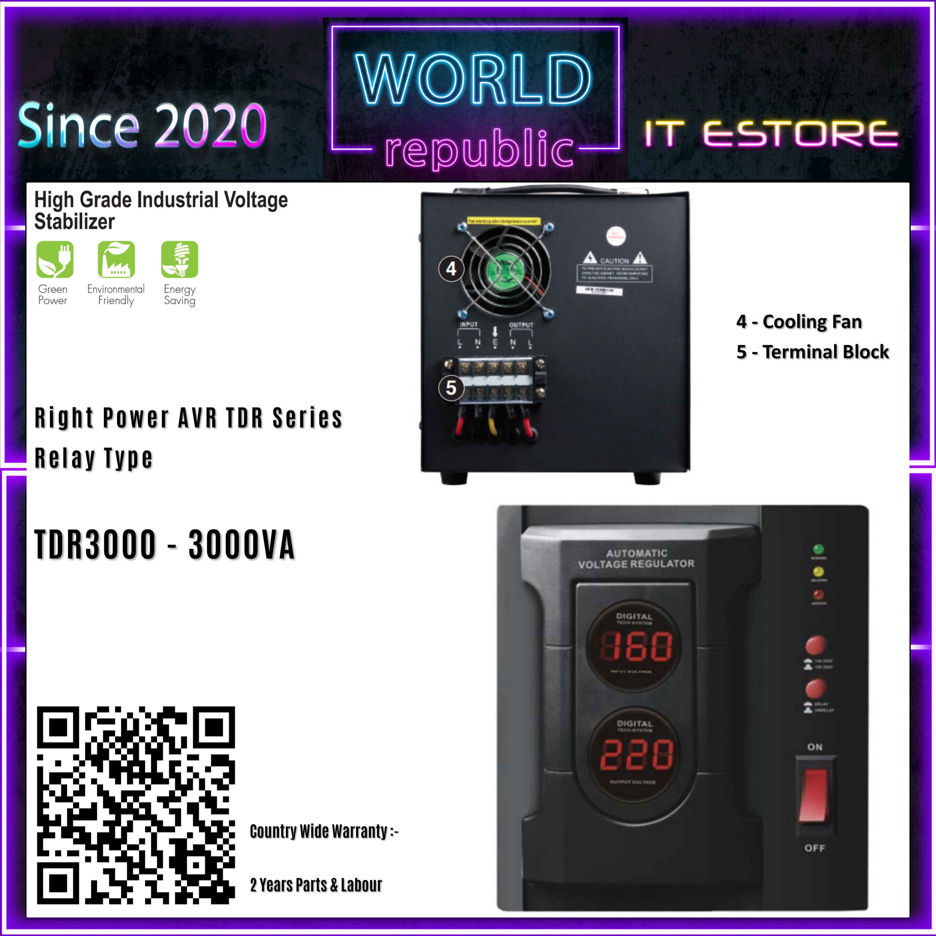 Right Power TDR1000 AVR 1KVA TDR-1000 - TDR2000 AVR 2KVA TDT-2000 ...