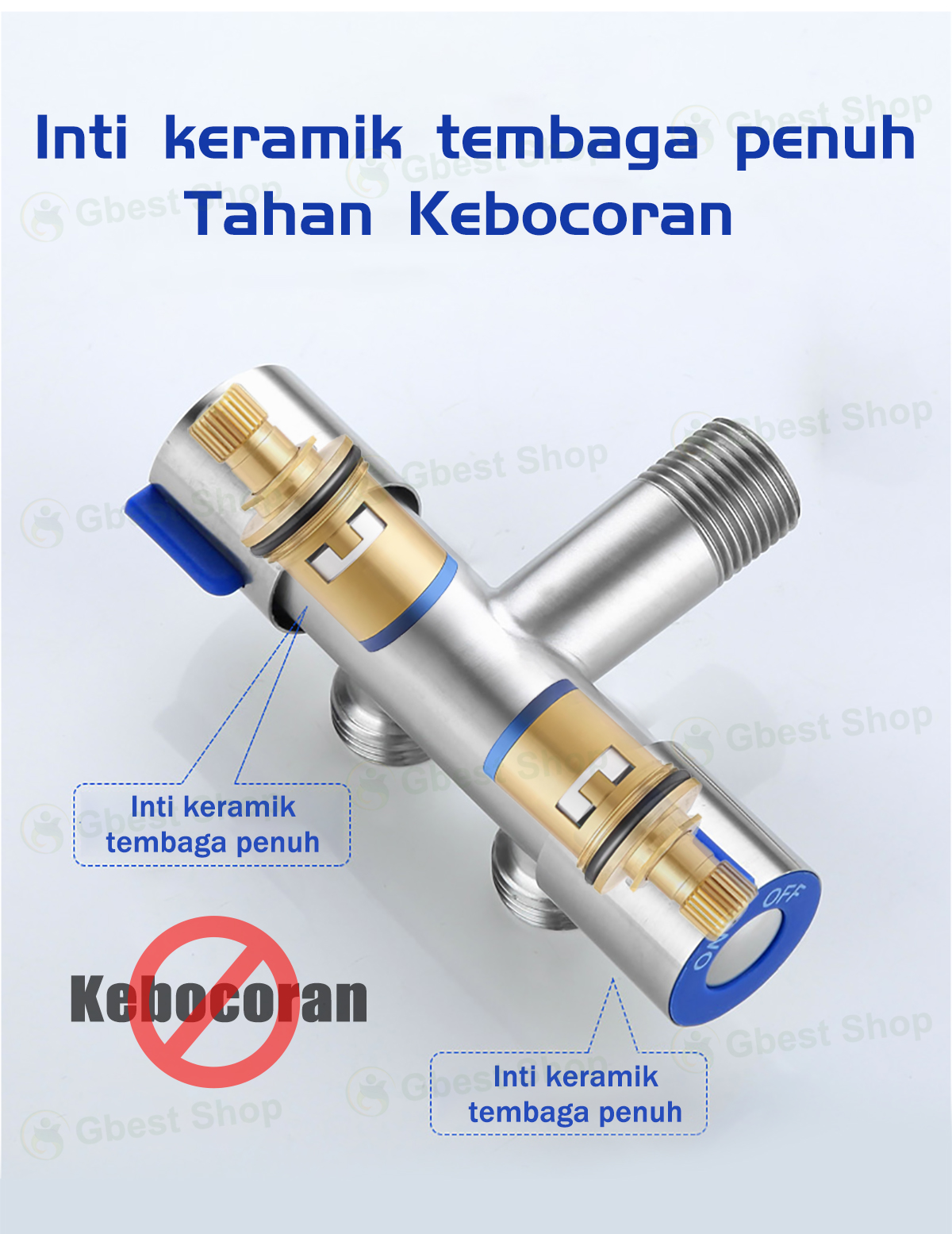 Stainless Steel Two way Angle Valve Kitchen Bathroom Toilet double head ...