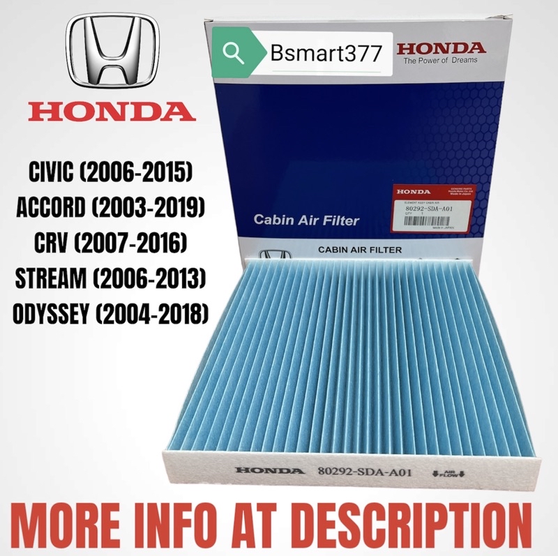 Honda air-cond filter cabin filter civic sna tro/accord sda tao t2a/crv ...