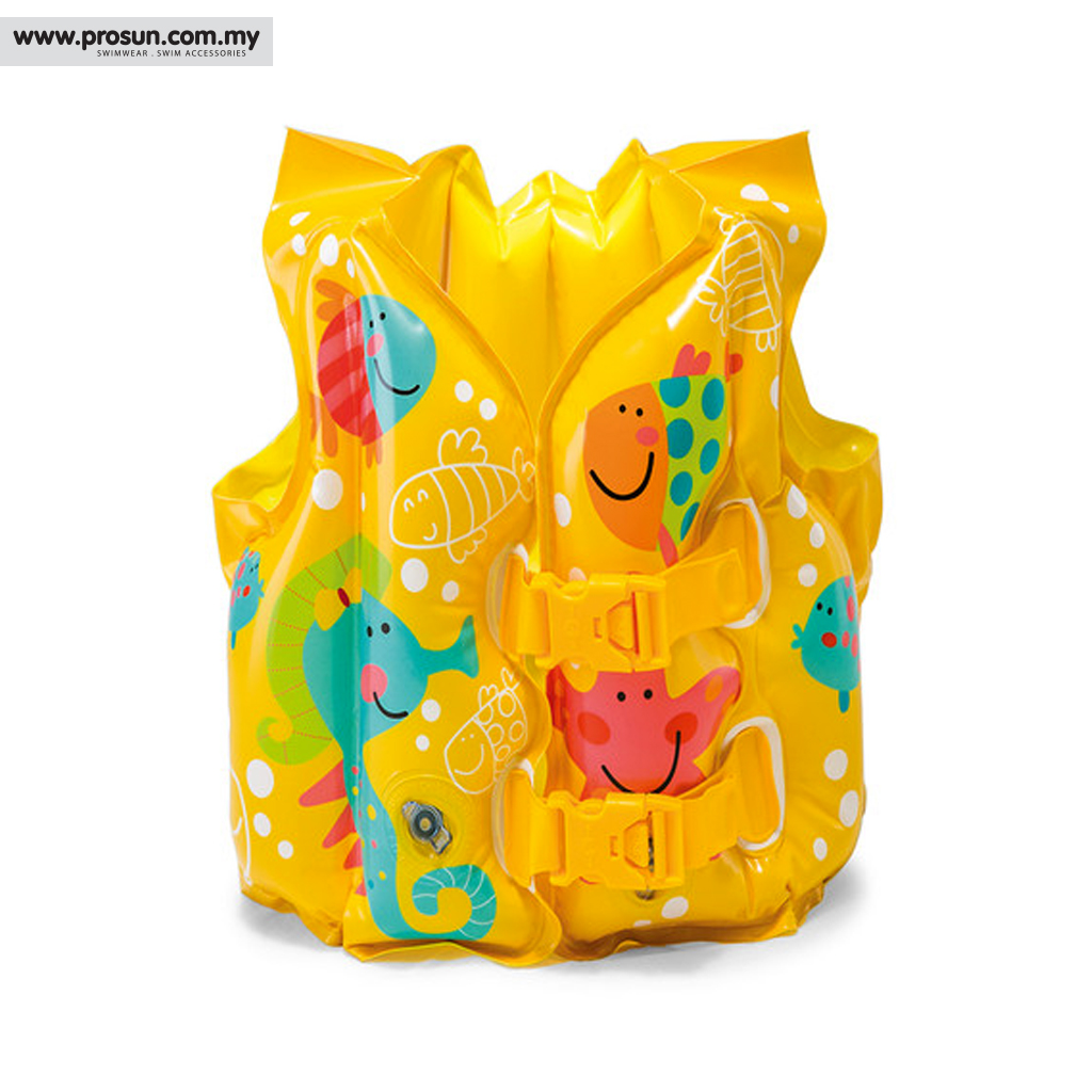Prosun Intex Tropical Buddies Yellow Swim Vest Inflatable Swim Pool ...
