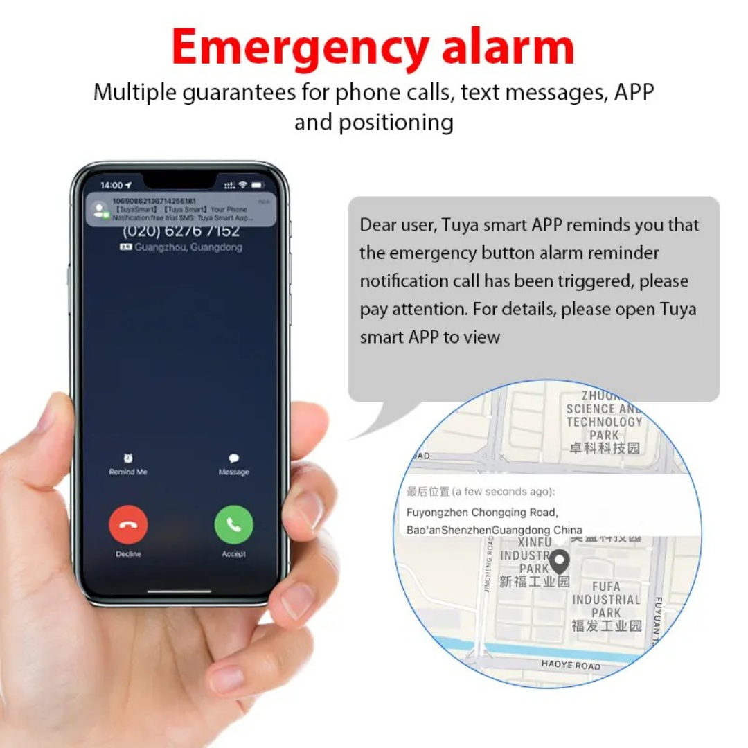 TUYA BLUETOOTH SMART Personal Alarm Location Tracker SOS Panic Button Emergency Keychain 个人防狼定位器 ...