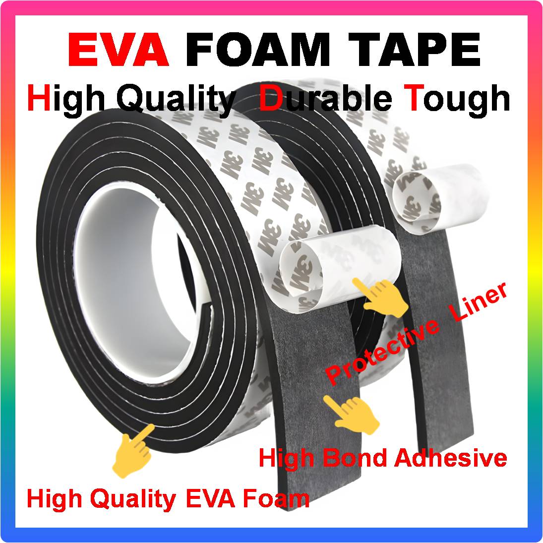 EVA Foam Single Sided Tape High Quality Sponge Tape Strong Heavy Duty | Shopee Singapore