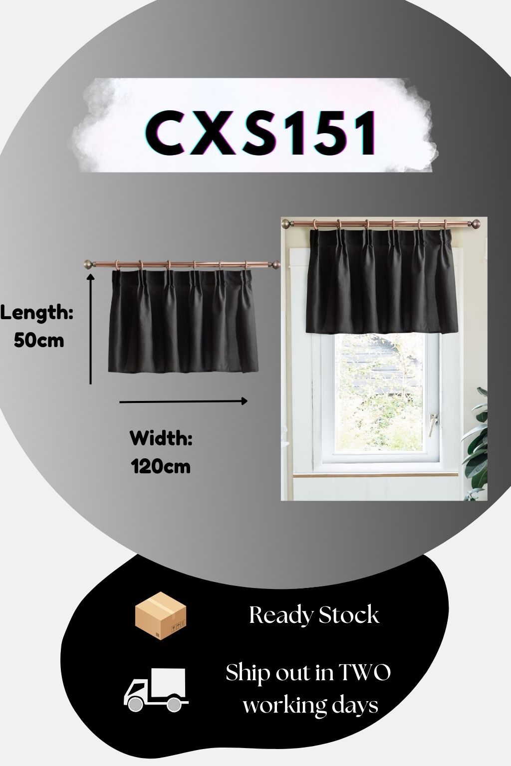 ELEGANT AUSIMO 120X220CM C116-C131 Langsir Semi Blackout Curtains Door ...