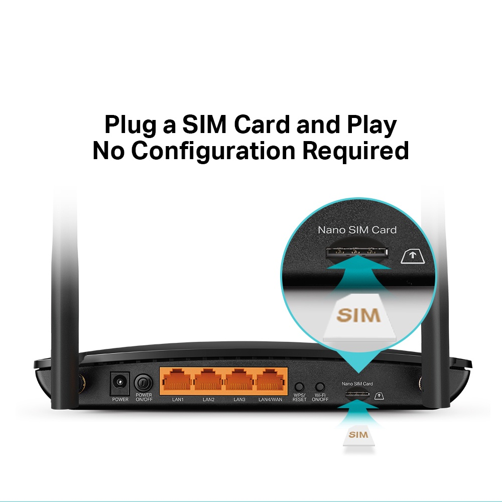 TP-Link 4G+ CAT6 AC1200 ( 2.4Ghz+5Ghz ) Dual Band Gigabit Sim Modem ...