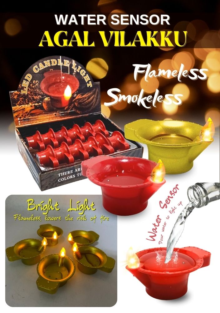 12PCS Diya Light Water Sensor LED Light Deepavali Decoration Item ...