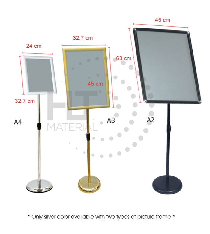 Adjustable Height Metal Display Pedestal Sign Floor Holder Stand/Snap ...