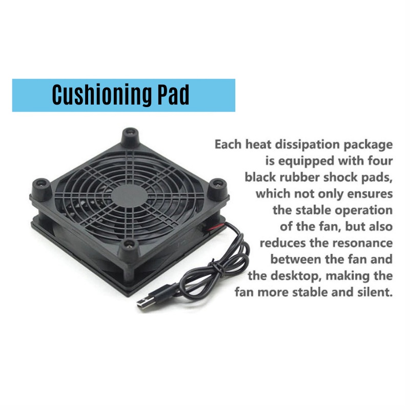 1200RPM Powerful WiFi Router Cooling Fan Modem TV Box Cooler Fan 12cm ...