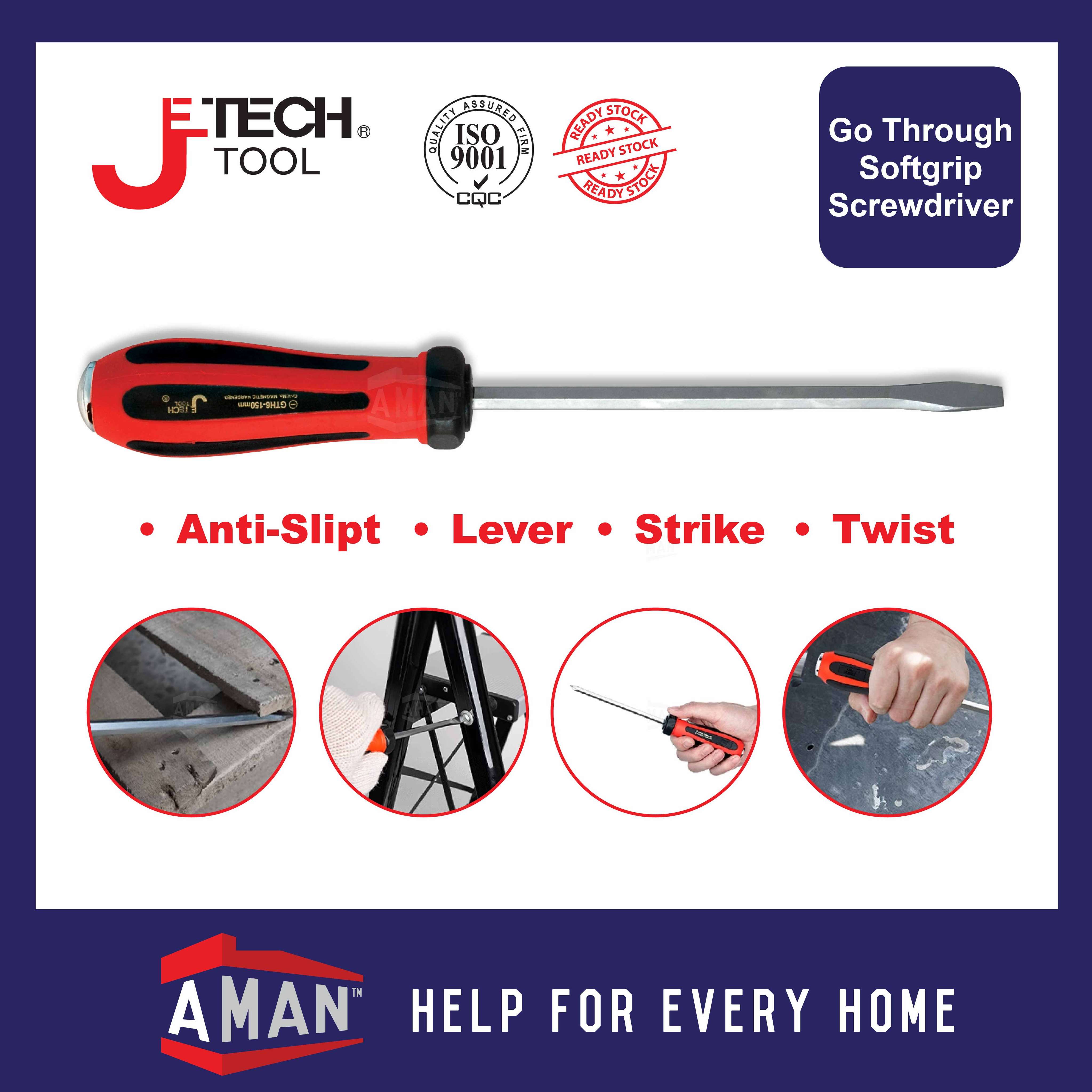 JETECH Magnetic Hammer Screwdriver Thru Tang Screwdriver Go Through ...