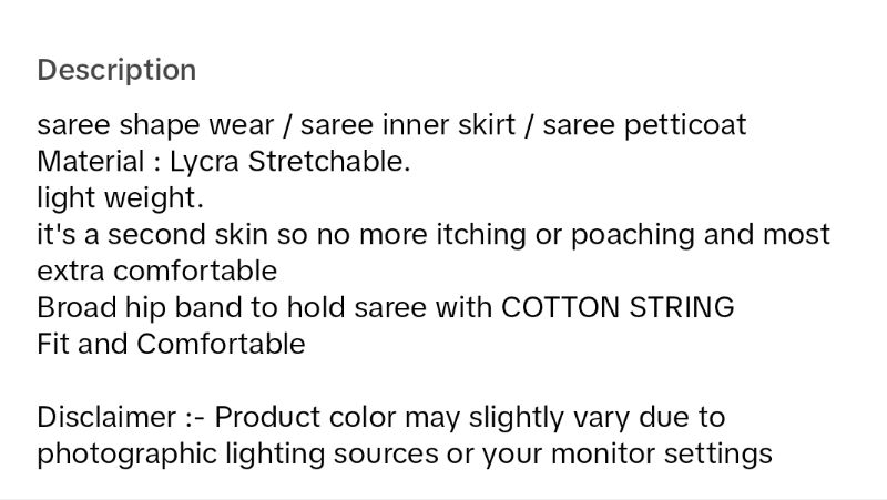 SAREE SHAPEWEAR MICROFIBER SPANDEX LYCRA PETTICOAT | Shopee Singapore