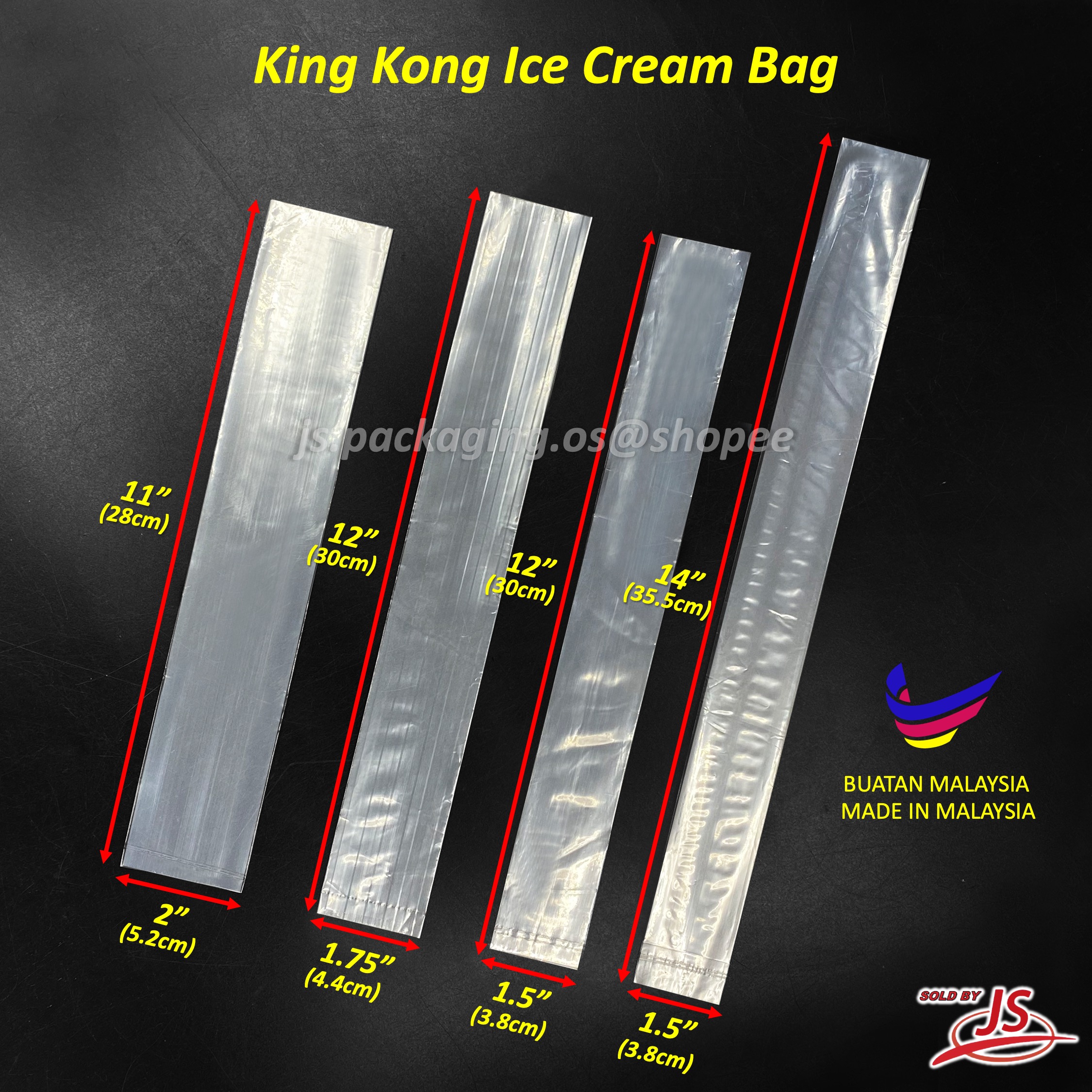 Plastik Aiskrim King Kong Ice cream Plastic Bag Plastik Aiskrim long ...