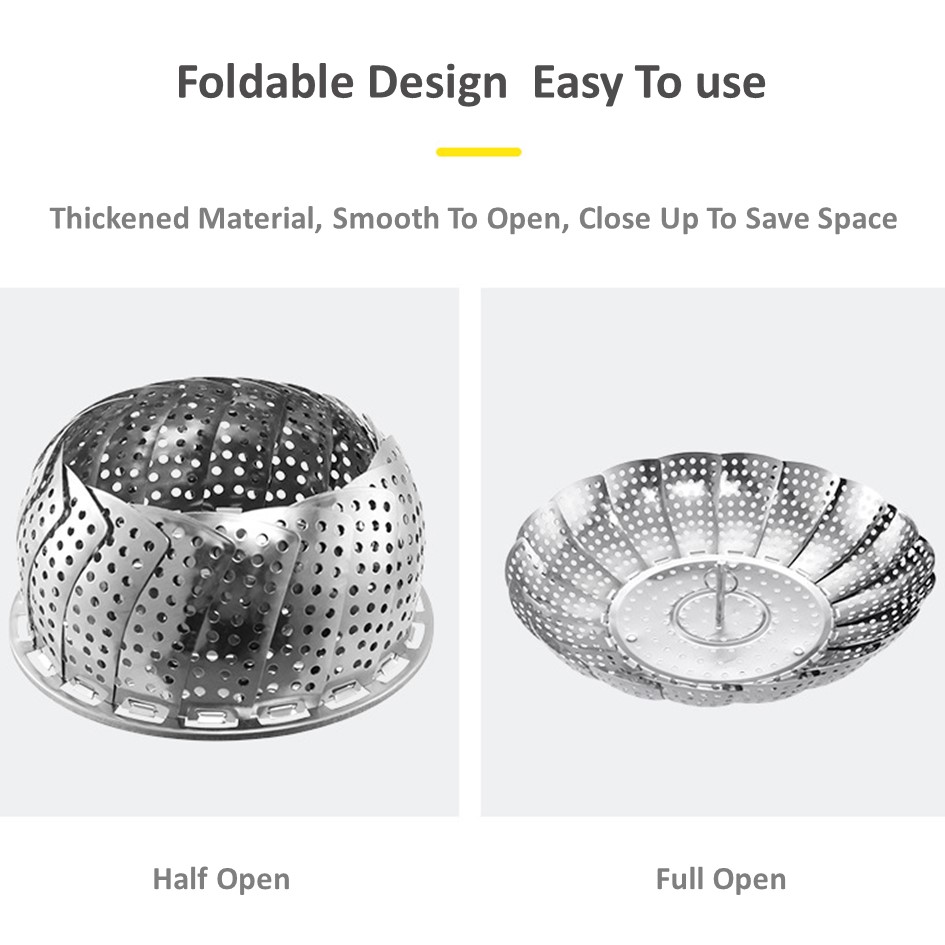 Foldable Steamer Tray Steam Stainless Steel Folding Expandable Kitchen ...