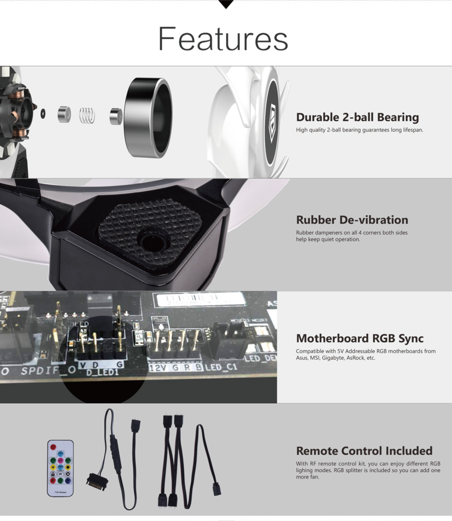 ID-COOLING DF-12025 RGB/ARGB Trio Chassis Fan IDC-DF-12025-ARGB / IDC ...