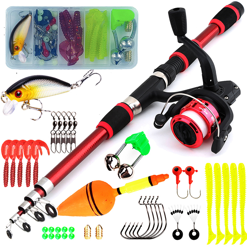 1.8M Fishing Pole Set Full Kits With Telescopic Fishing Rod And ...