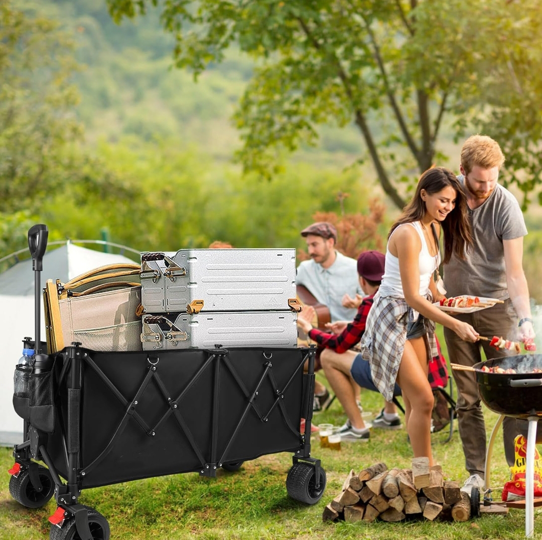 600L Wagon Trolley Heavy Duty Wagon Trolley Camping Foldable Trolley ...