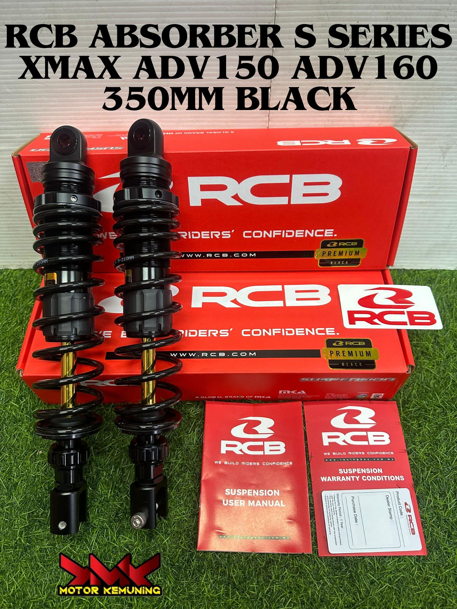 RCB ABSORBER S SERIES XMAX ADV150 ADV160 GOLD BLACK 350MM S-SERIES ...