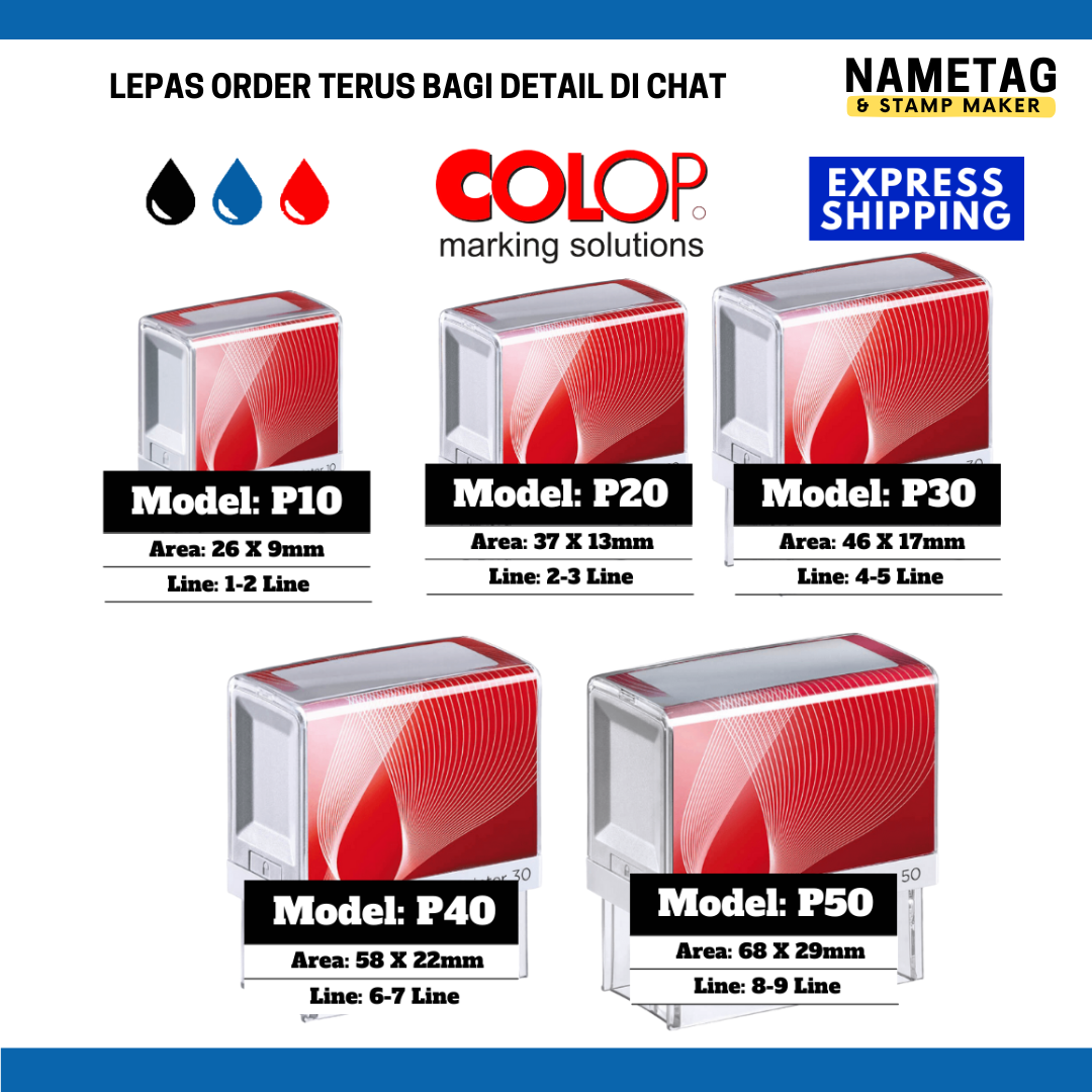 Rubber Stamp Colop P20|P30|P40|P50 Cop (CHAT DETAIL) | Shopee Singapore