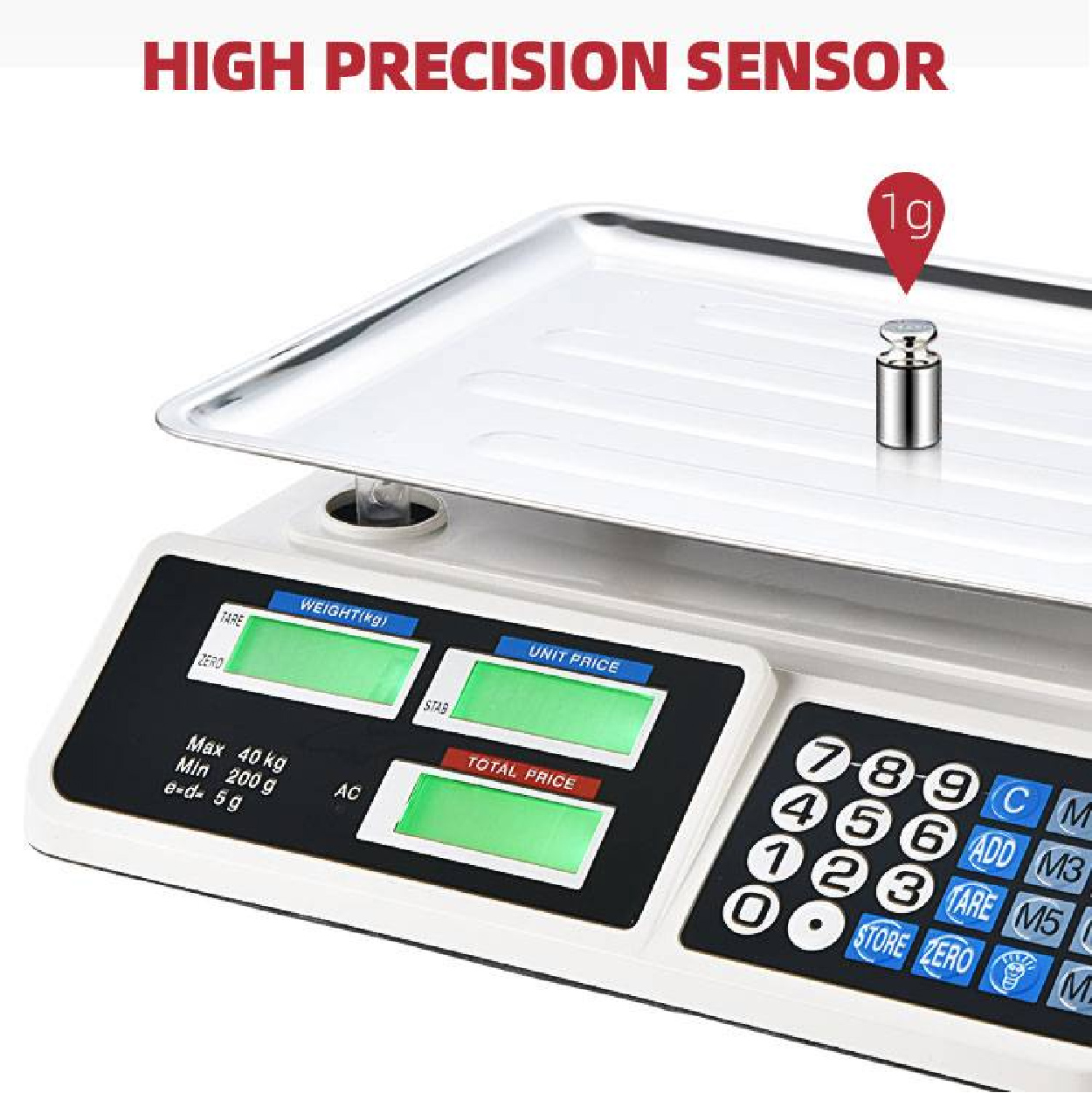 40kg Rechargeable Digital Price Computing Counting Weighing Scale ...