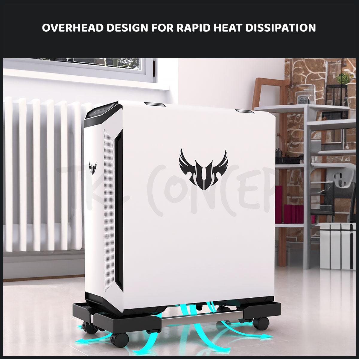 【TKL】Adjustable CPU Stand Wheel Roda 360 Rotating PC Tray Desktop Rack ...