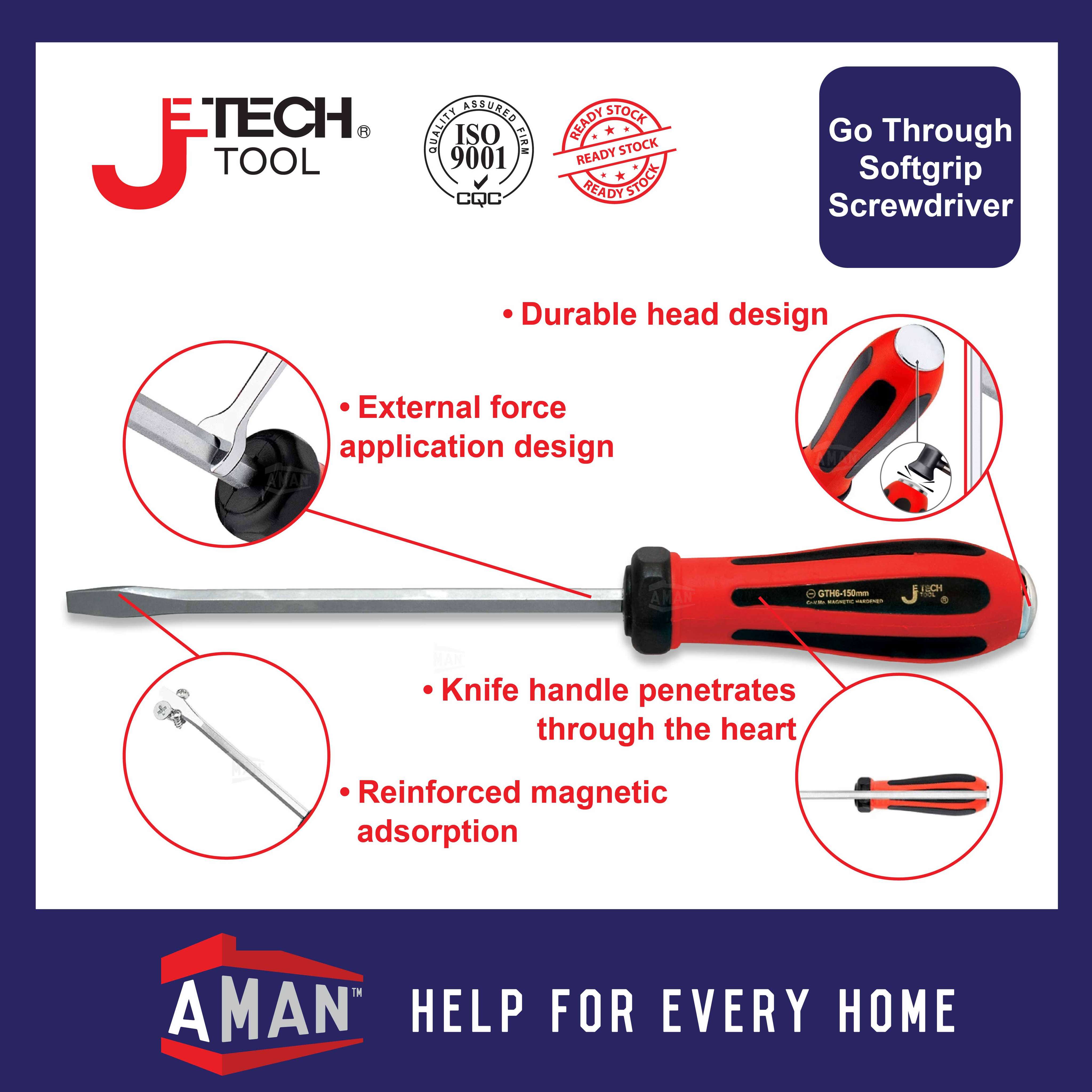 JETECH Magnetic Hammer Screwdriver Thru Tang Screwdriver Go Through ...