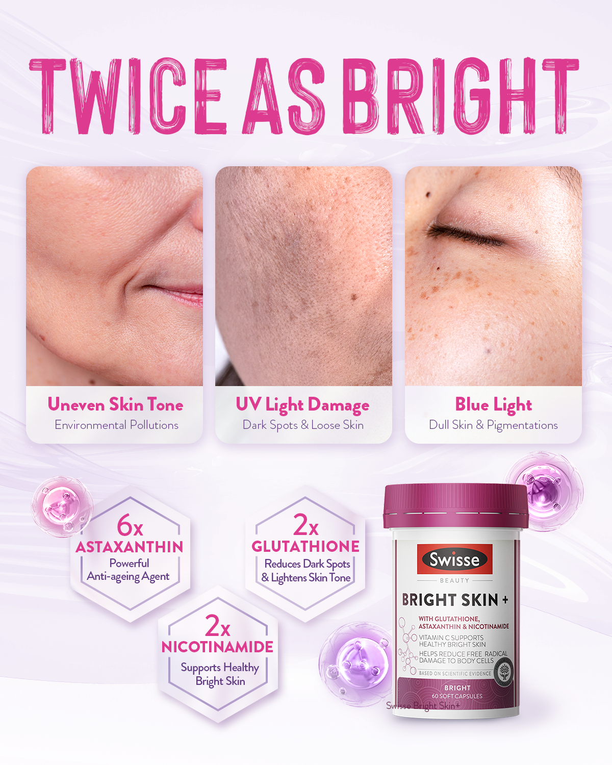 Swisse Beauty Bright Skin+ 60 Soft Capsules (EXP:02 2027) | Shopee ...