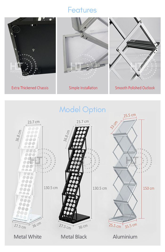 Foldable A4 Size Magazine Newspaper Leaflet Brochures Display Rack ...