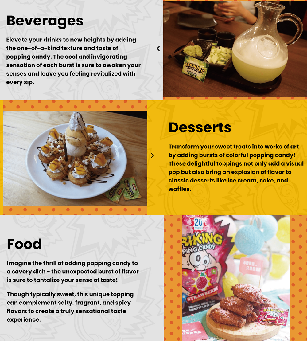 STRIKING Popping Candy 15g (10 pouches per pack) - Assorted Flavours ...