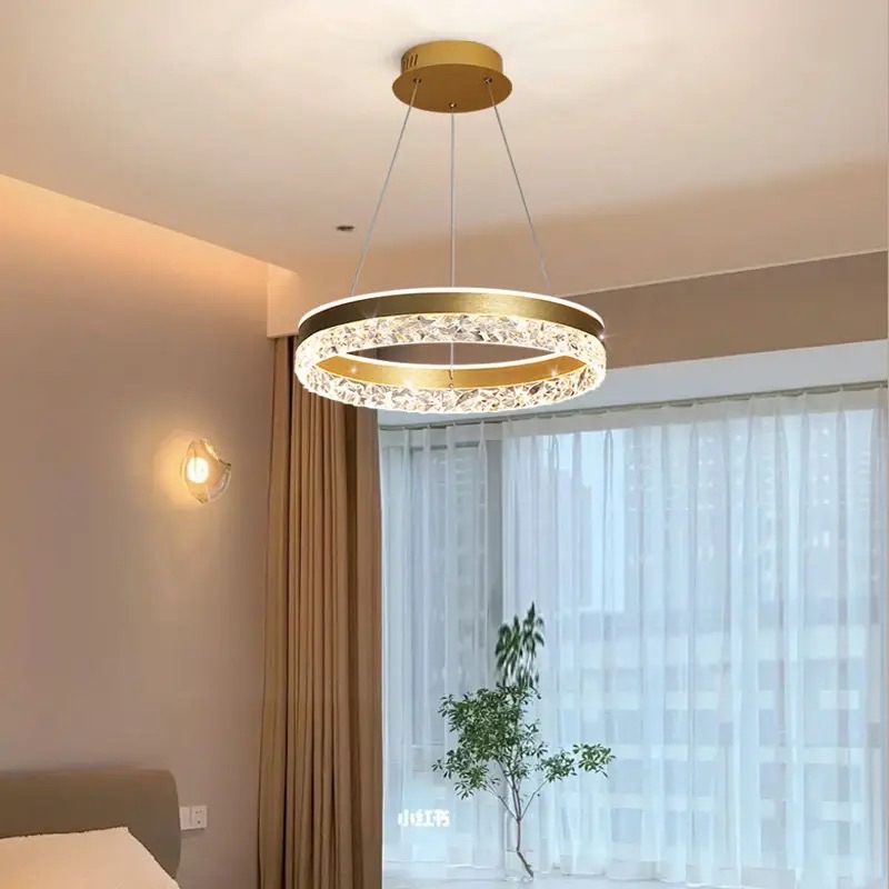 Modern Led Chandelier Home Lighting Crystal Ring Ceiling Mounted ...