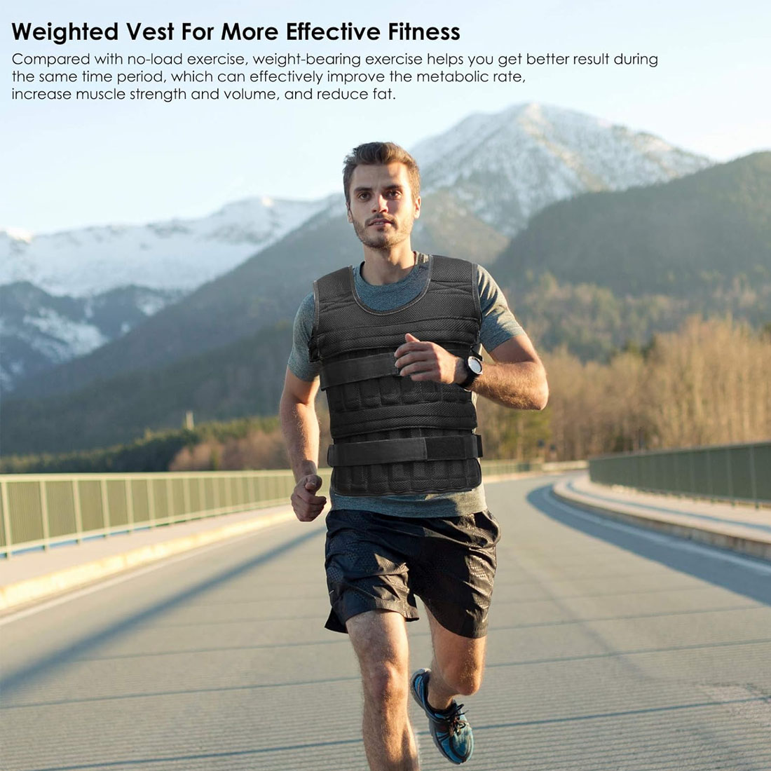 5KG, 10KG,15KG Fitness Weighted Vest, ﻿Adjustable Weighted Jacket ...